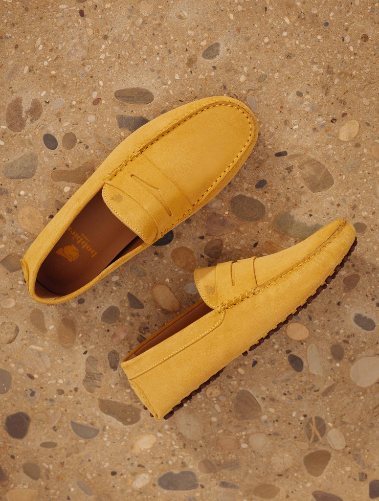 Lewis Tuscan Yellow - Driving loafers moccasins with gommino sole in ...