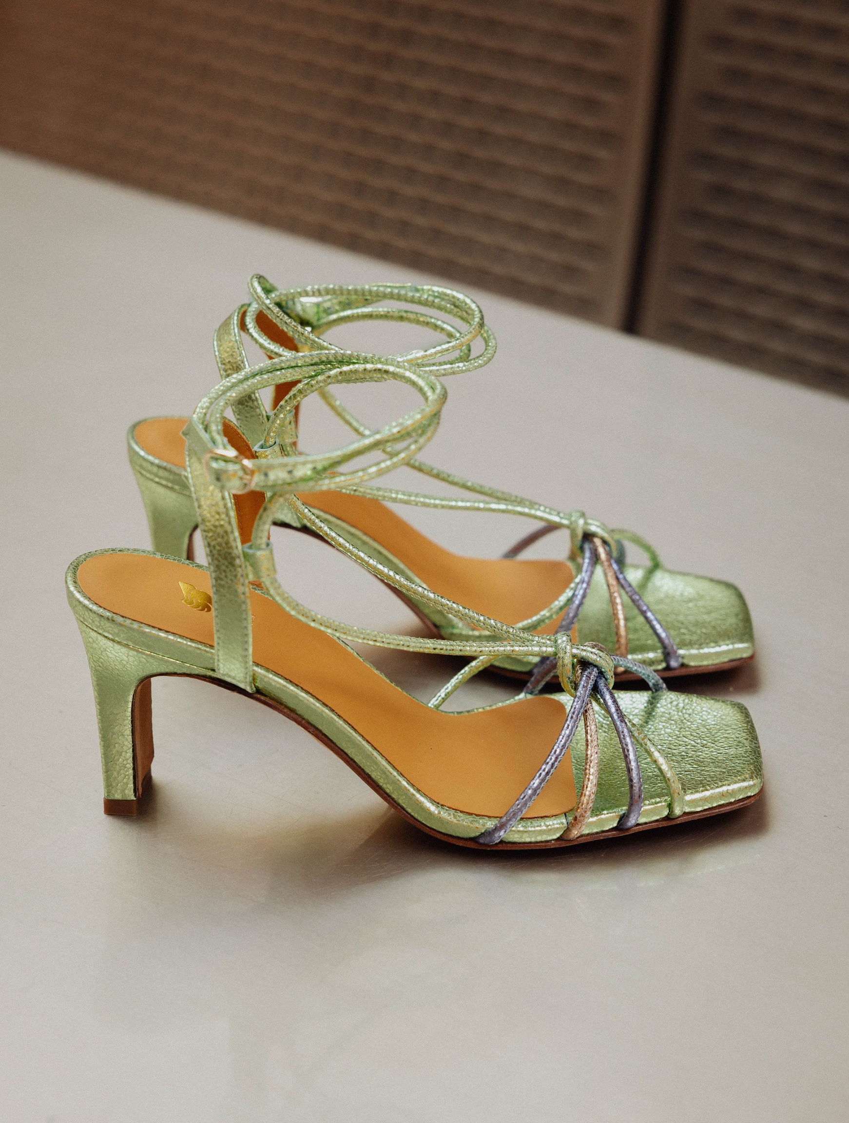 Jenna Mermaid - High-heeled sandals with thin straps wrapped around the ...