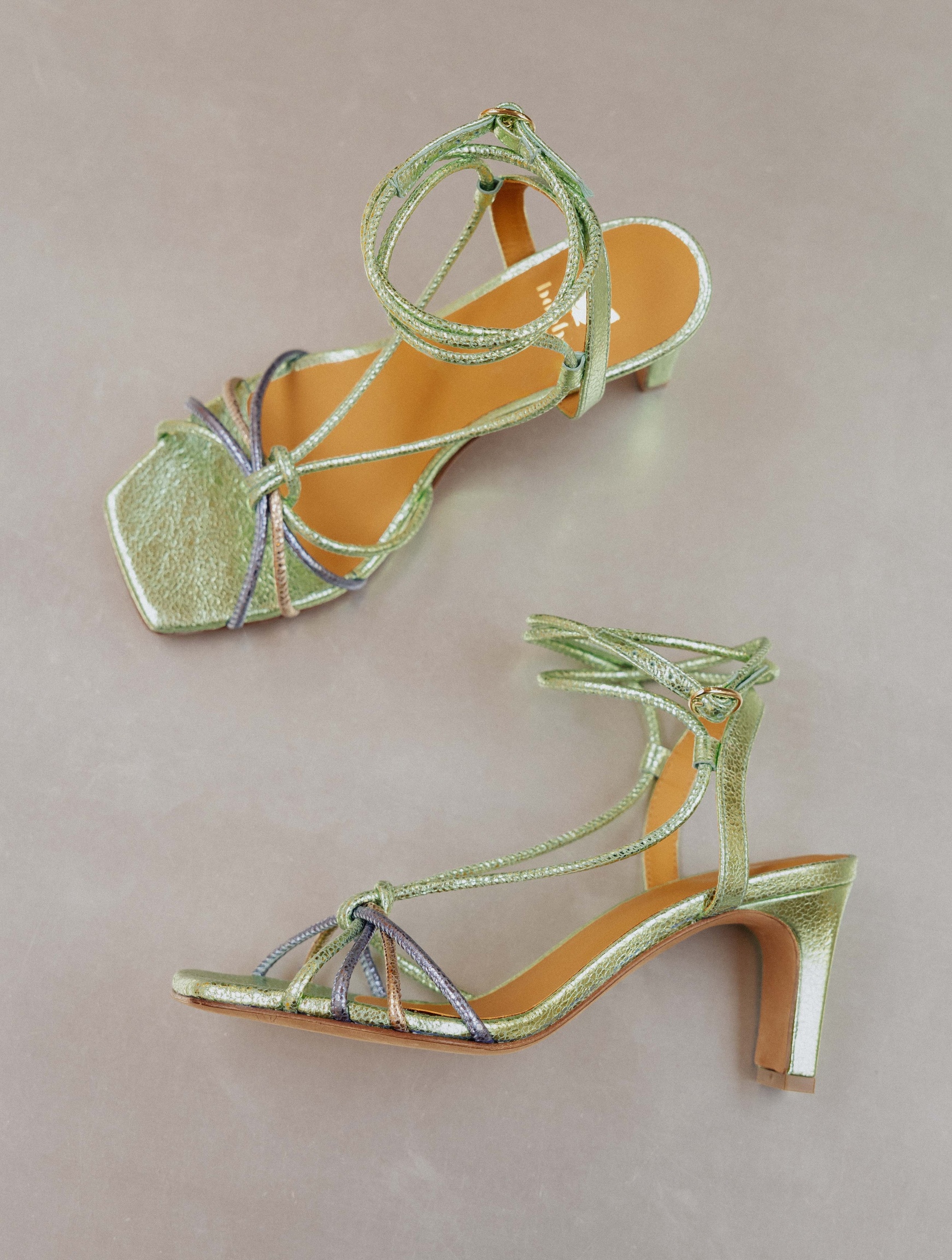 Jenna Mermaid - High-heeled sandals with thin straps wrapped around the ...