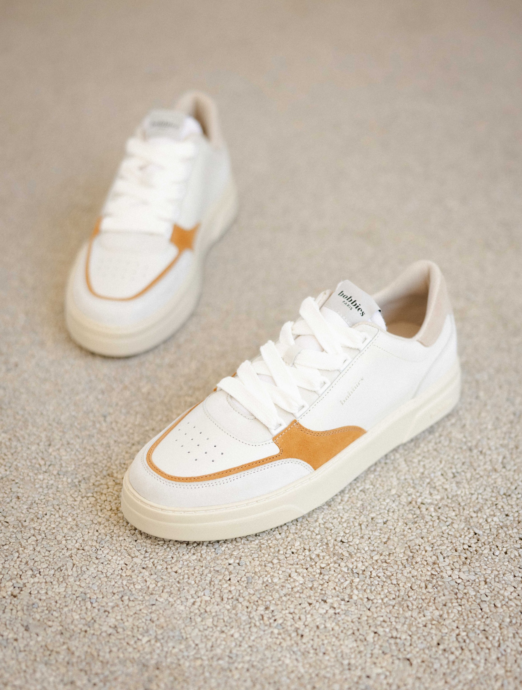 Men's Sneakers | Thanassi Off-White & Indian Saffron | Bobbies