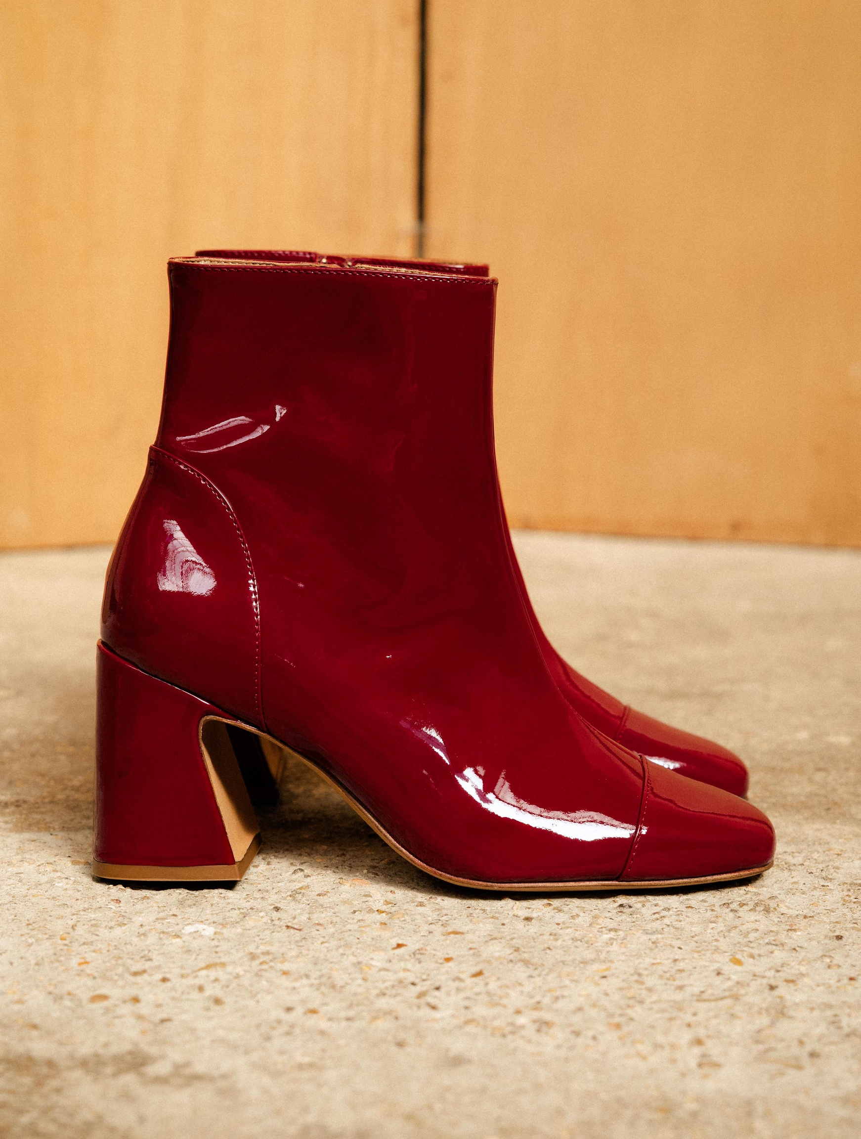 Aline Rubis - High heel boots in red patent leather