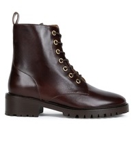 Lara Irish Coffee - Lace-up commando boots with notched soles in brown ...
