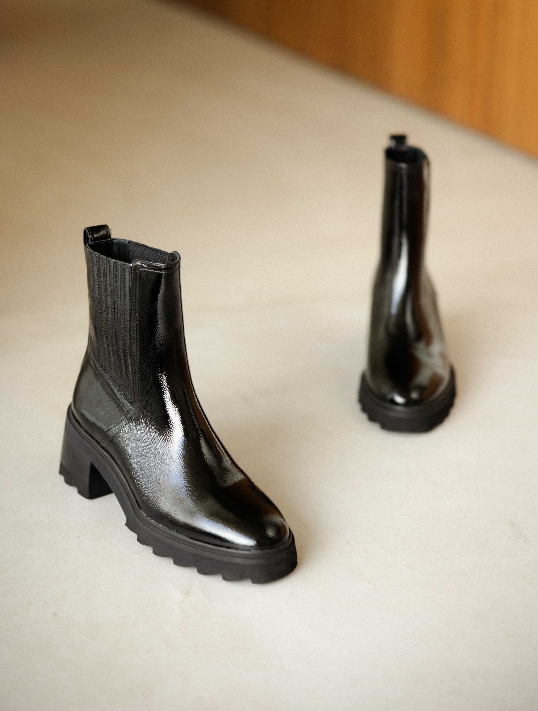 Women's Boots | Lison Vinyl Black | Bobbies