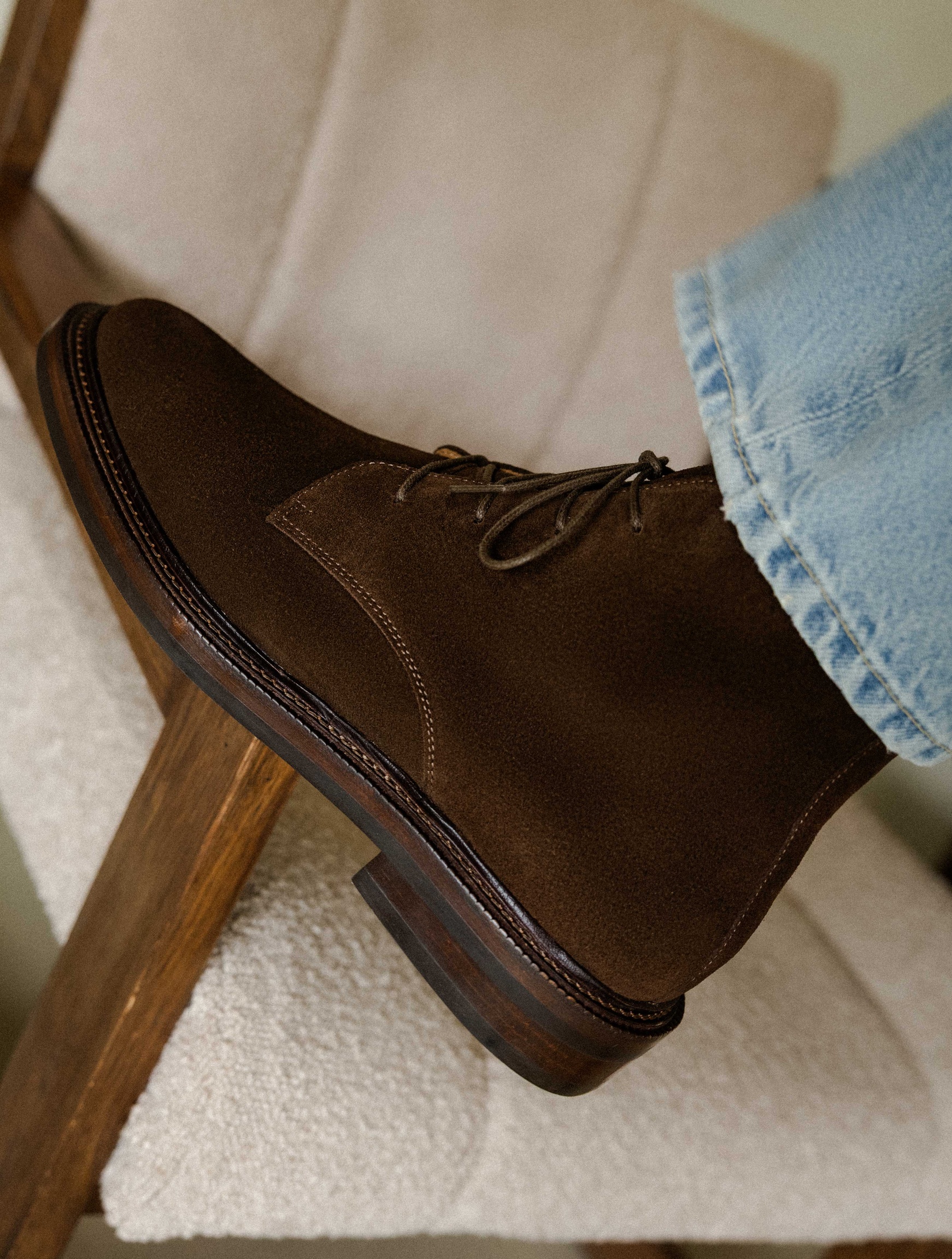 Haïkel Rockies Brown - Lace-up boots in brown suede leather with rubber ...