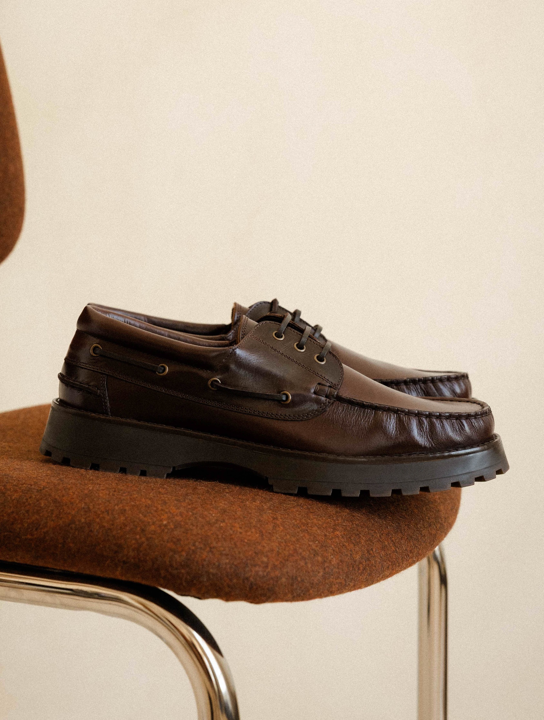 Leif Bison - Chaussure bateau avec semelle crantée en gomme caoutchouc ...