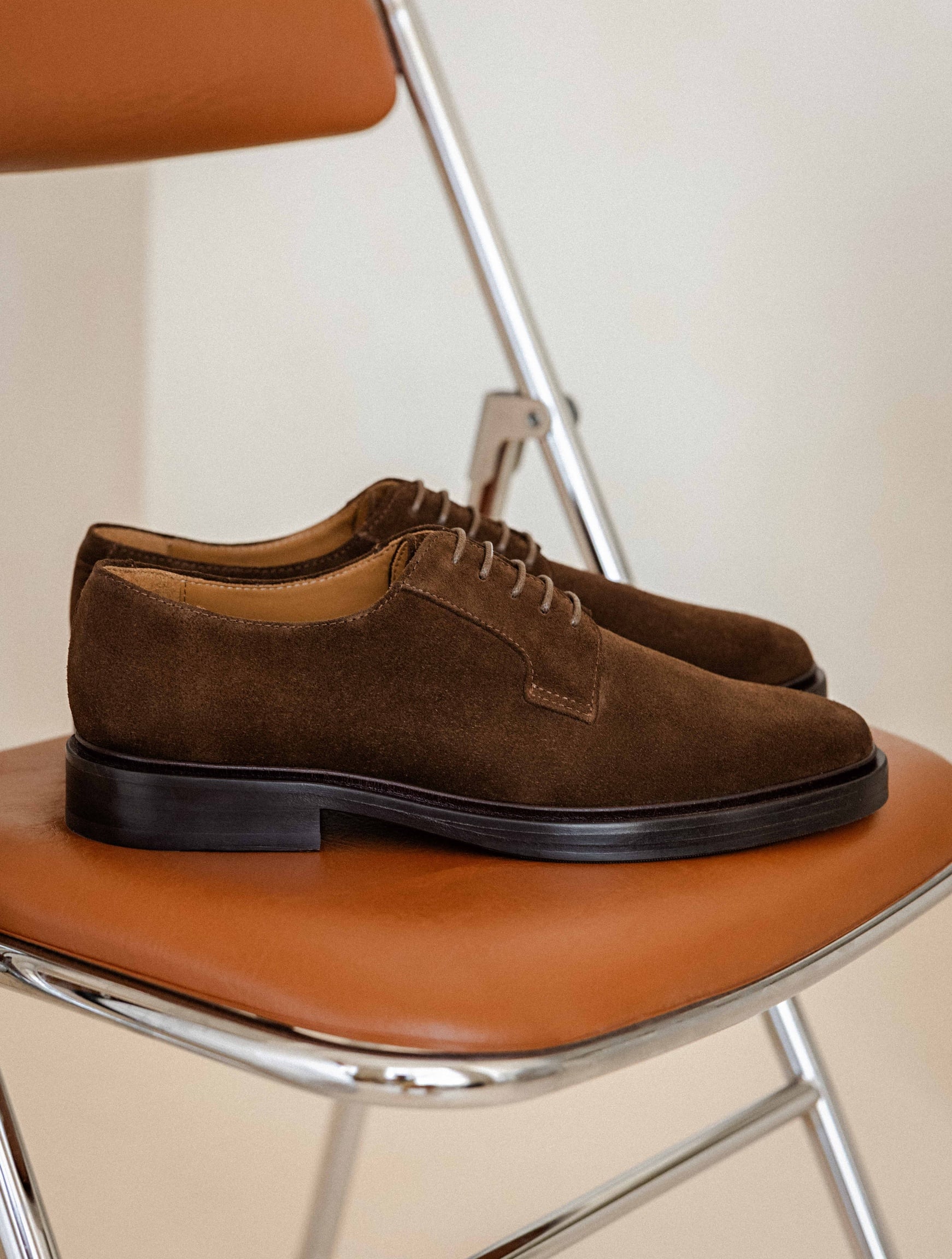 Terrence Rockies Brown - Lace-up derbies in brown suede leather with ...