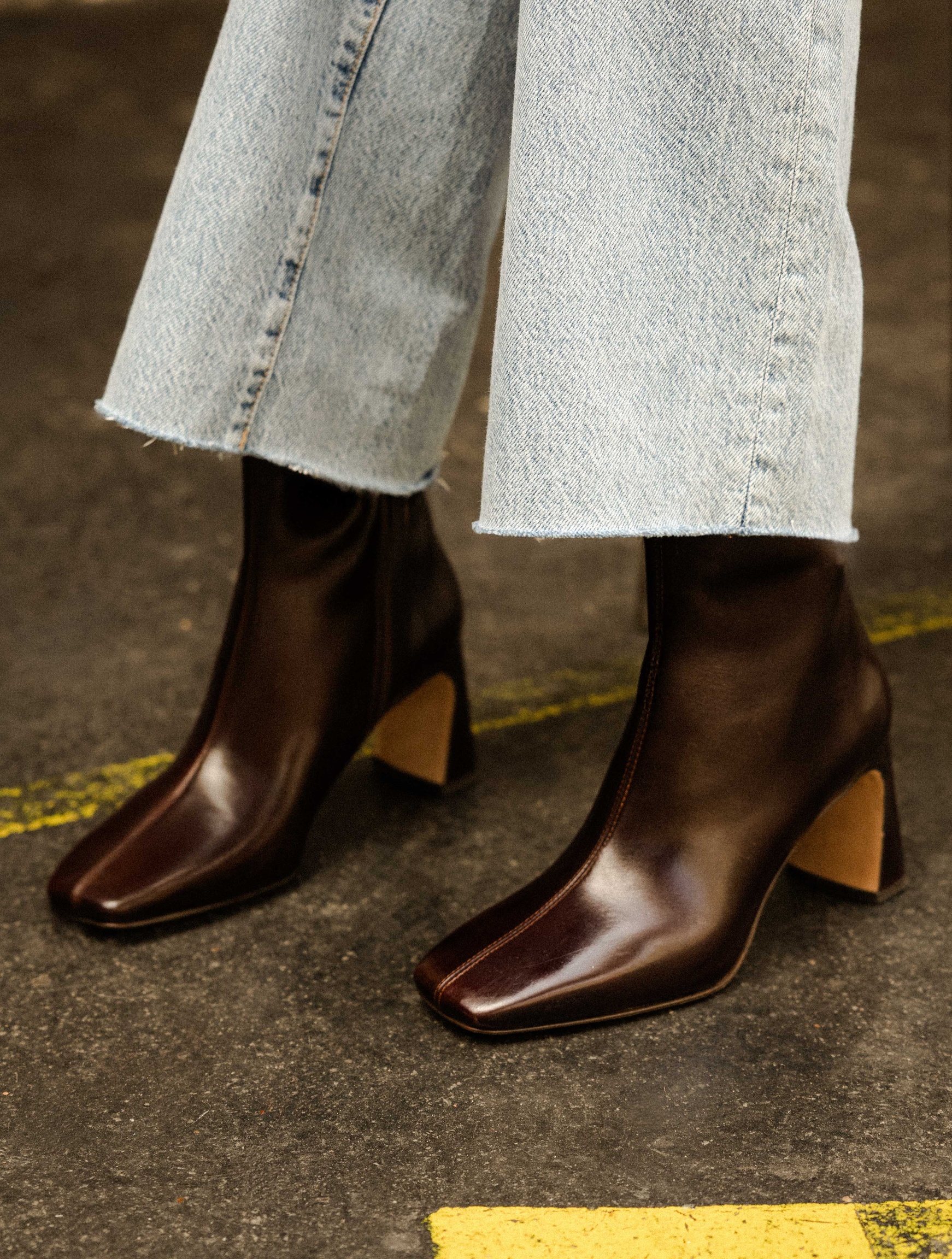 Women’s square tip patent leather ankle boots khaki | Hazel Irish ...
