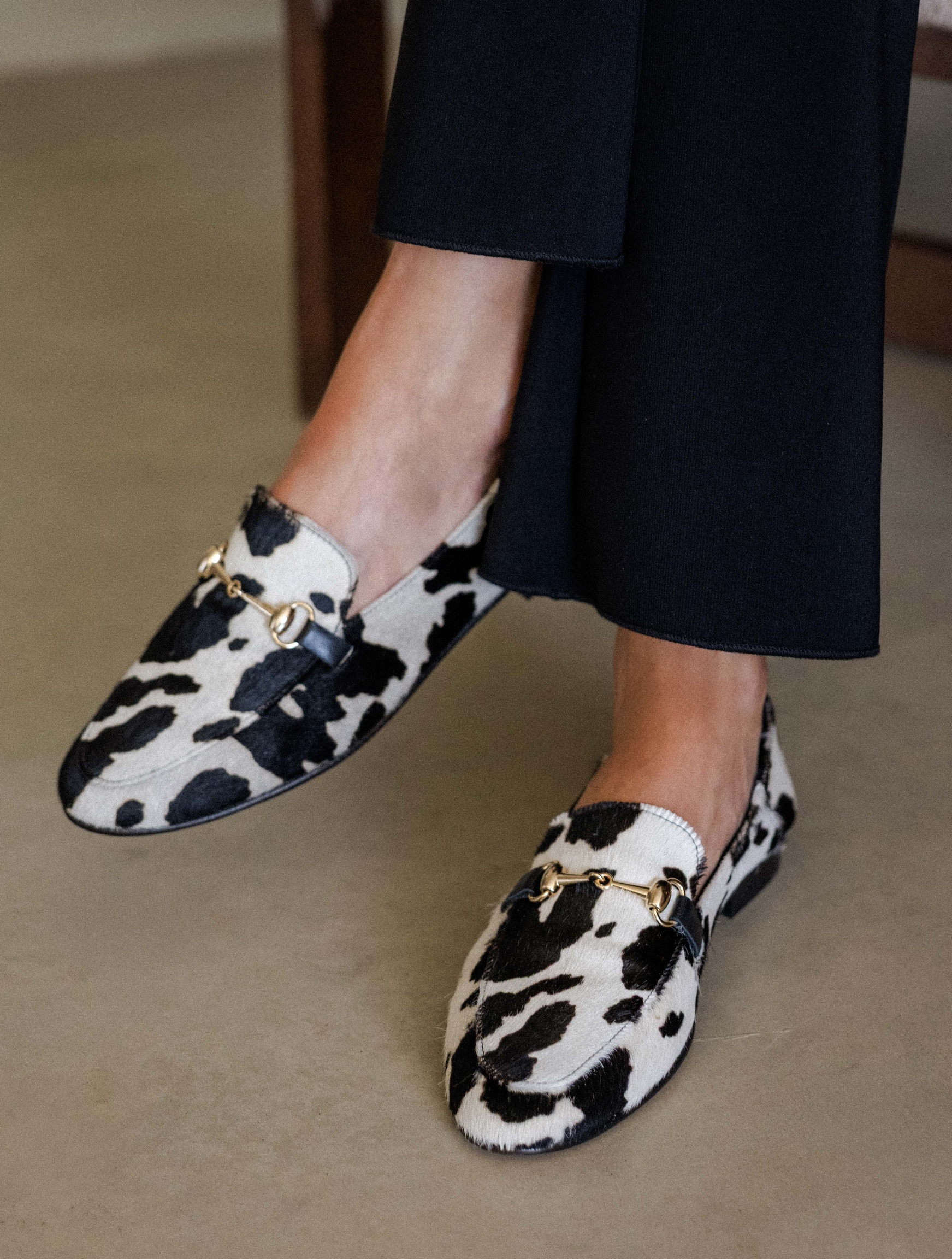 Mocassins à mors en cuir pony vache femme | Jill Holstein | Bobbies